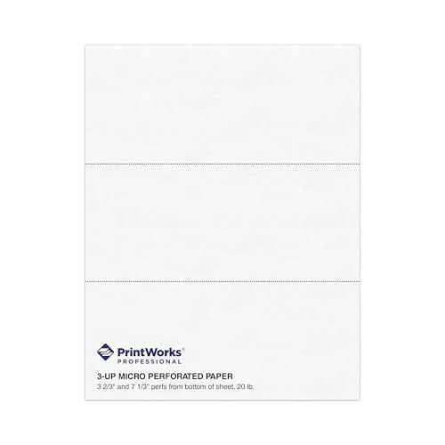 Professional 3 Part Perforated Paper 8.5” x 11” - Perfect for W-2, 1099 ...