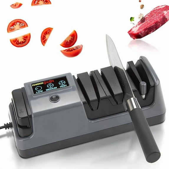 "Professional 3-Stage Electric Knife Sharpener for Kitchen Knives, LCD ...