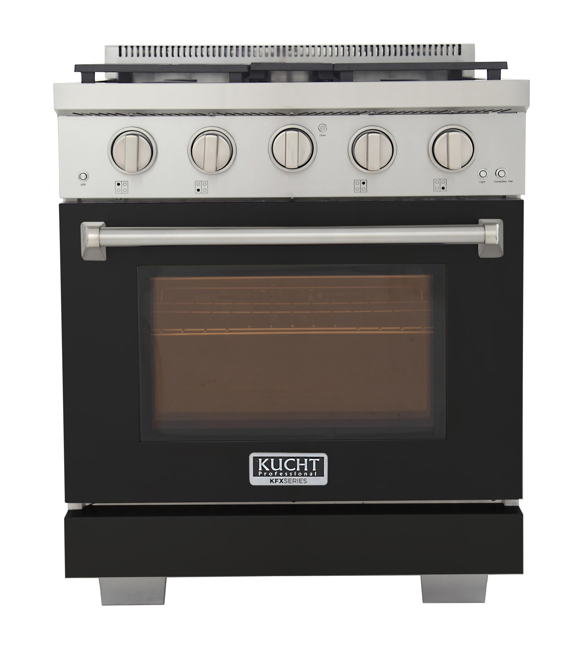 Professional 30-in Natural Gas Range in Black with True Simmer Burners ...