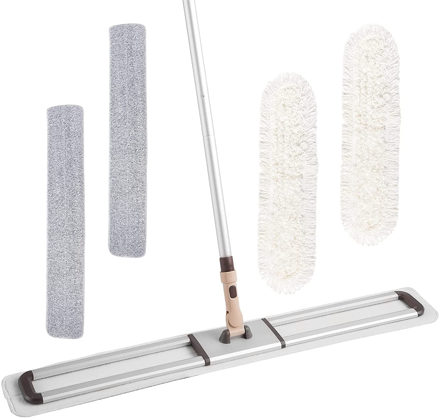 Professional 36" Commercial Large Dust Mop | 2 Cotton Cloths & 2 ...