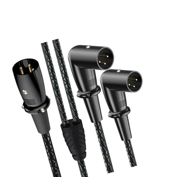 Professional 3Pin Splitter Cable 1 Male to 2 Male Microphone Cable 3Pin ...