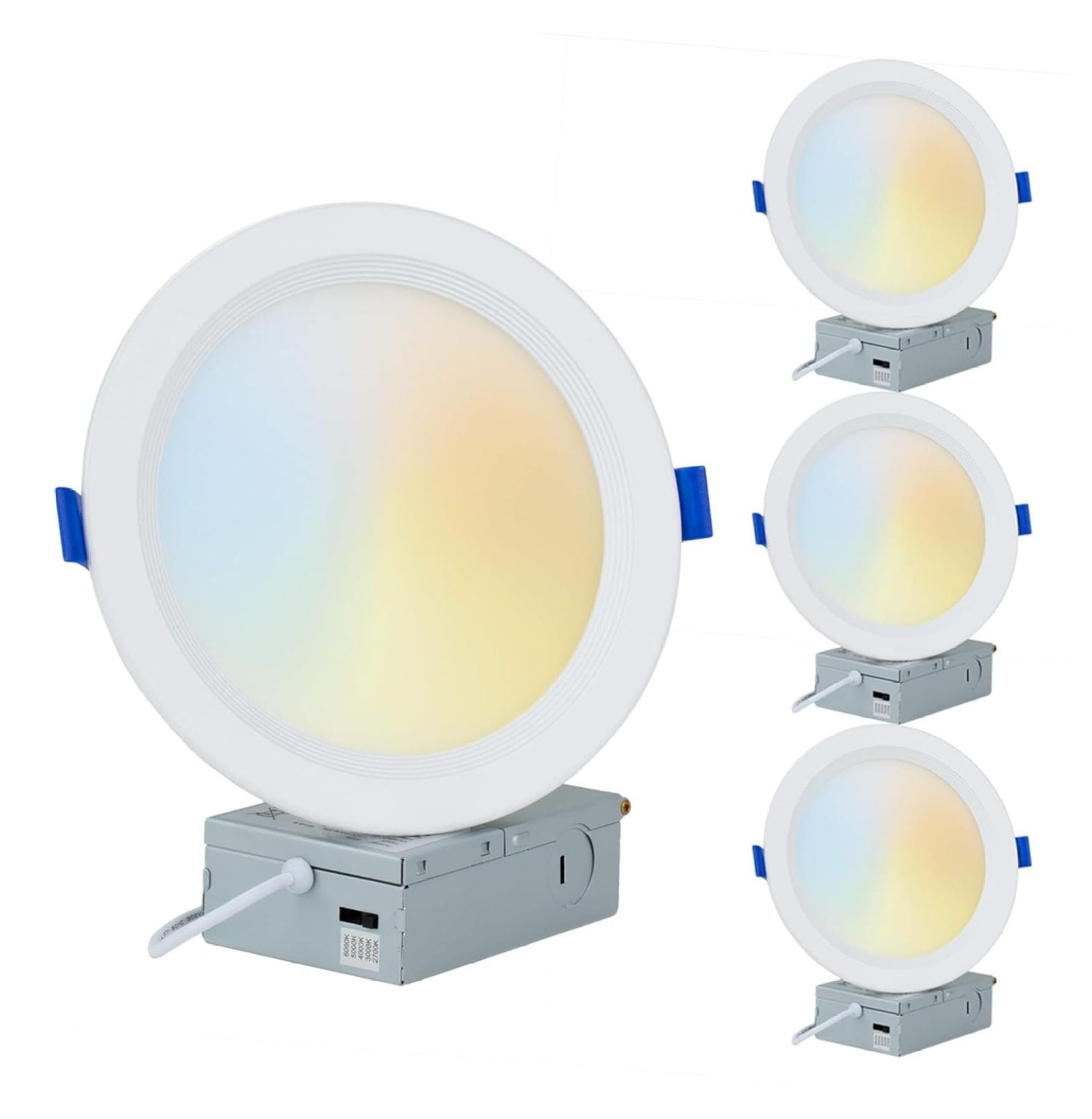 Professional 4-Pack 6-Inch 2700K-6000K Color Selectable LED, Baffle ...