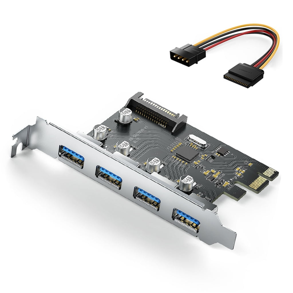 Professional 4 Port PCI-E To USB HUB PCI-Express Expansion Card Adapter ...