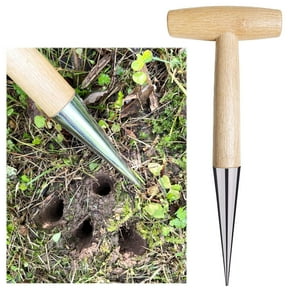 Stainless Steel Planter Dibbler with Wooden Handle for Bulb Gardening ...
