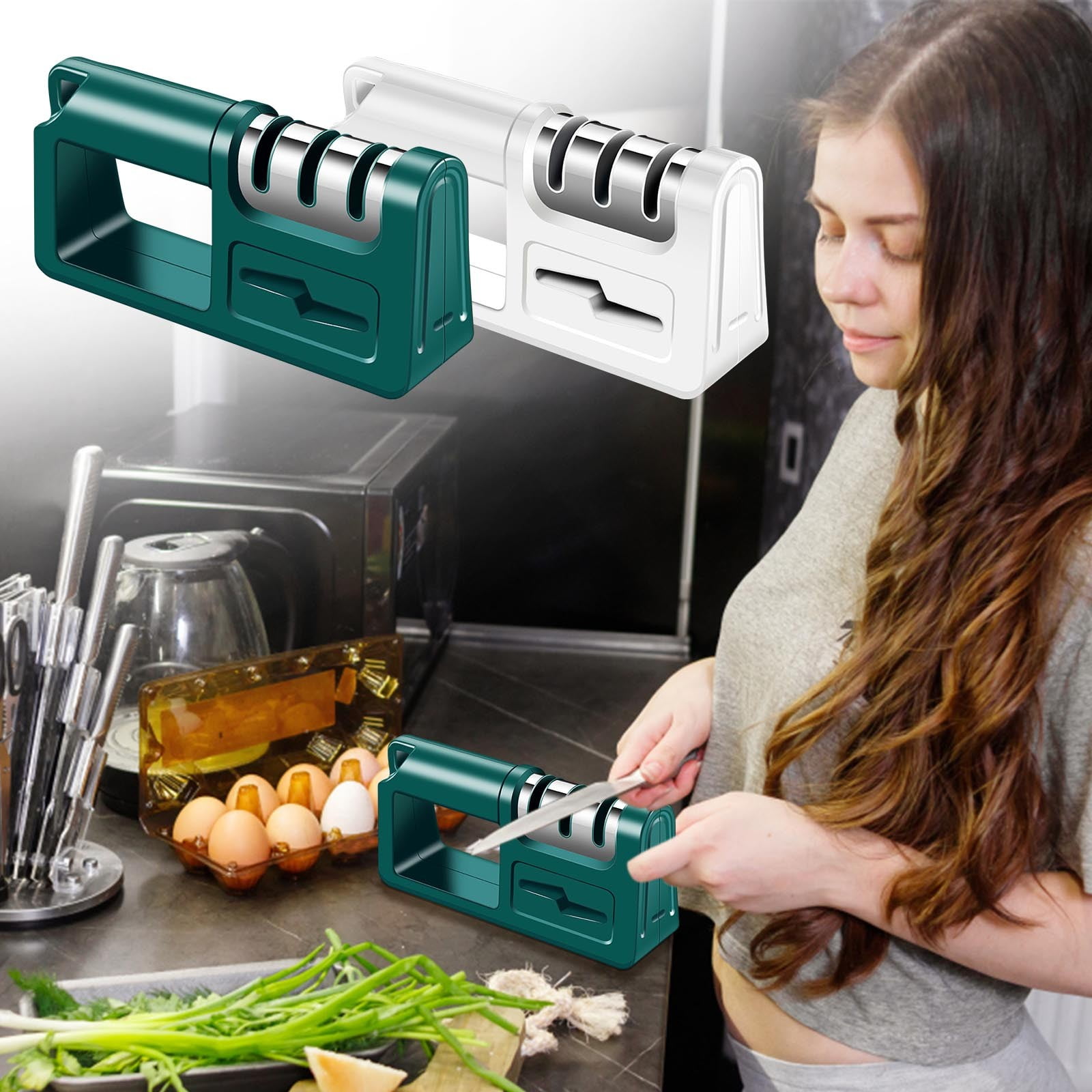 Professional 4-in-1 Kitchen Knife Sharpener | Multi-Purpose Blade ...