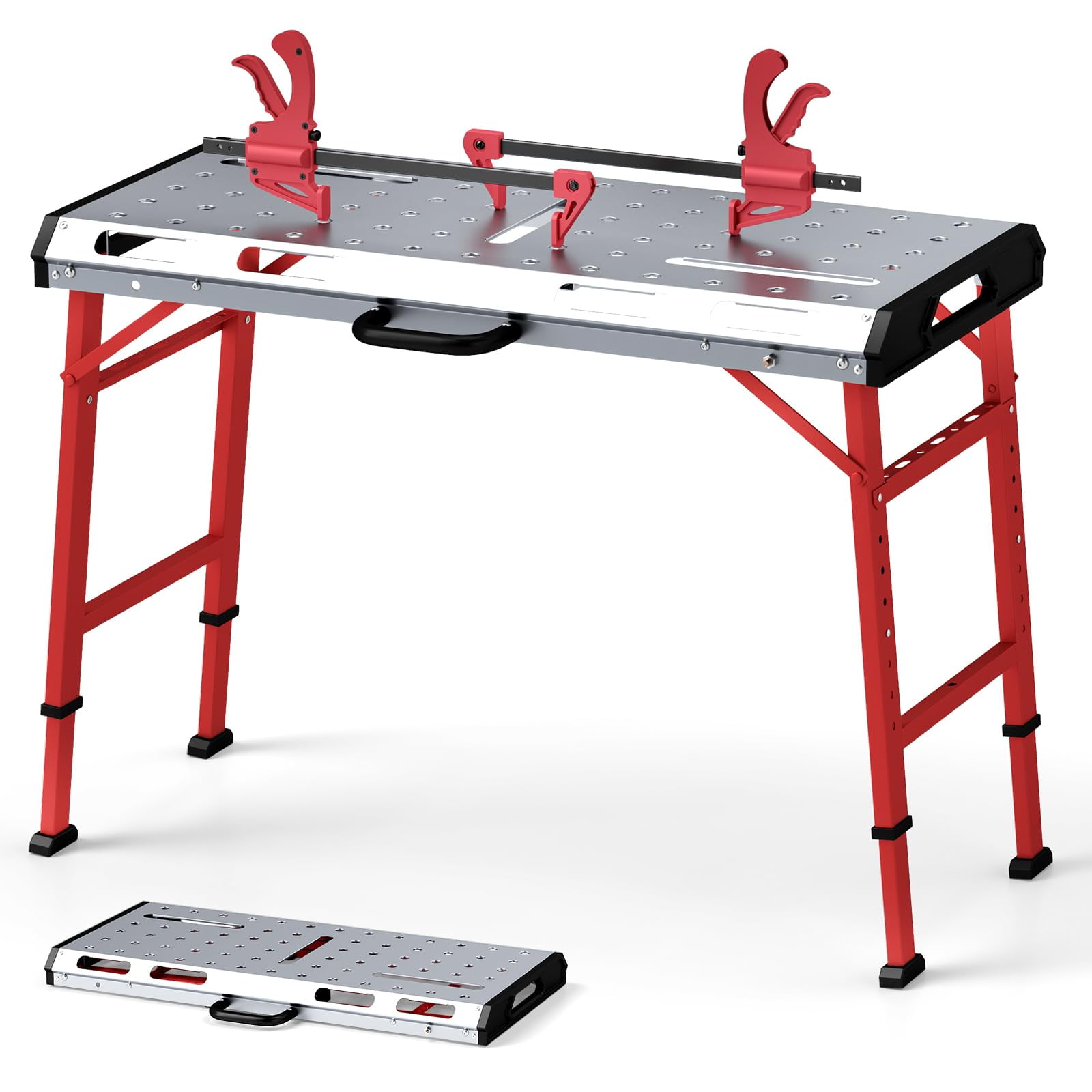 Professional 42x21 Inch Welding Table Folding Adjustable Height ...
