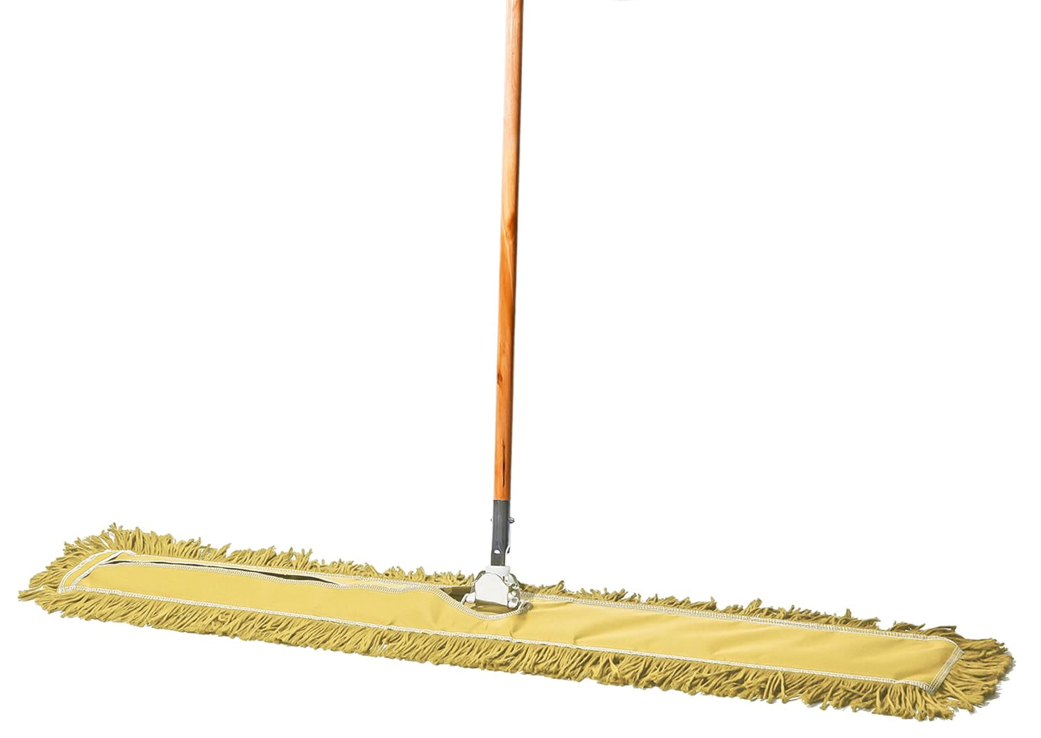 Professional 48 Inch Yellow Dust Mop for Commercial Floors, Wood Handle ...