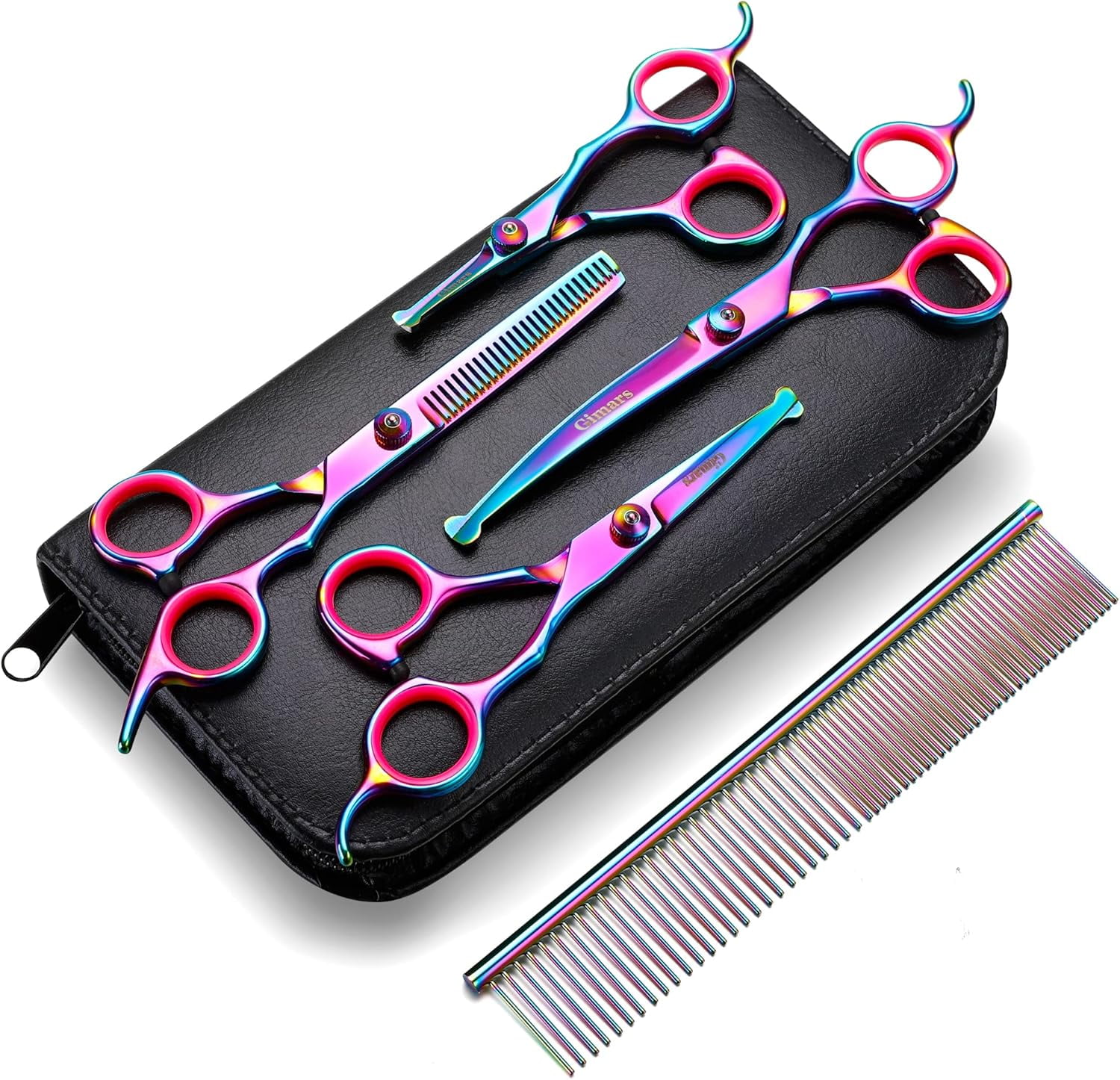Professional 4CR Stainless Steel 6 in 1 Grooming Scissors for Dogs ...