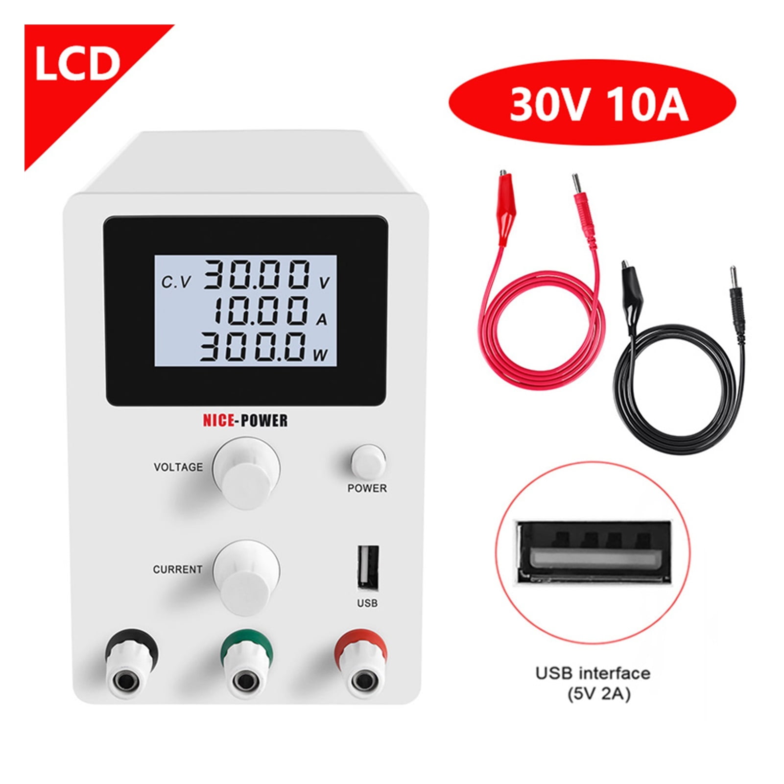 Professional 4Digits Switching Lab DC Power Supply Laboratory 30V 10A ...