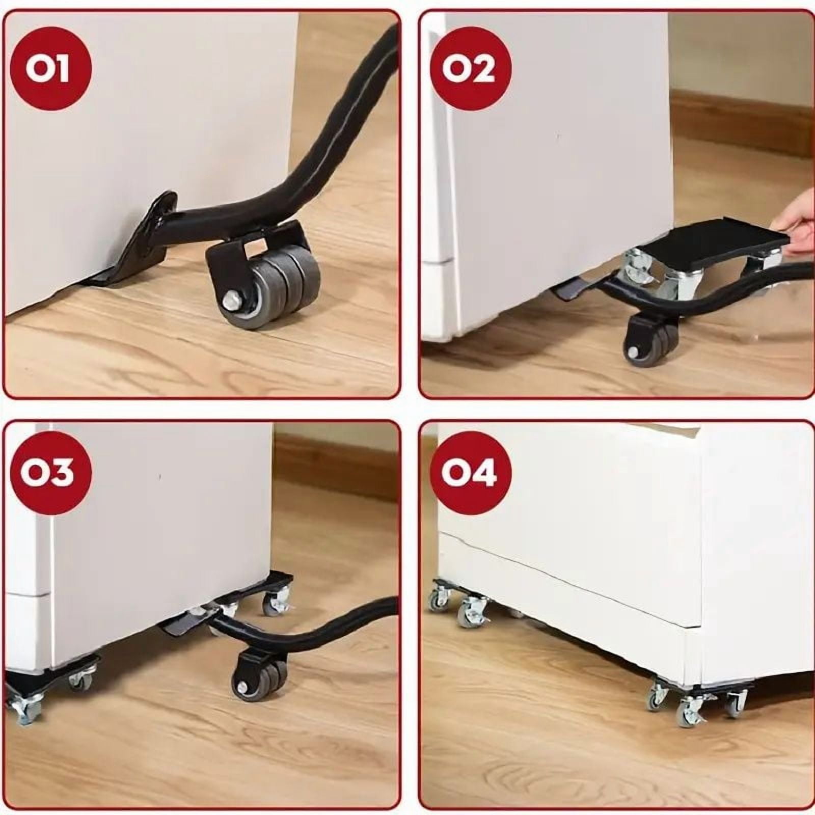 "Professional 5-Caster Moving Dolly Kit – 4x 881LB Dollies + Pads – For ...