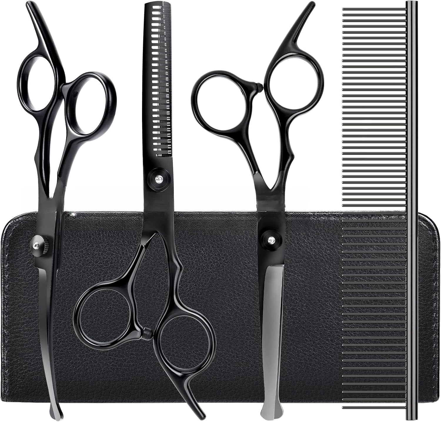 Professional 5 in 1 Dog Grooming Scissors Set with Safety Round Tips ...
