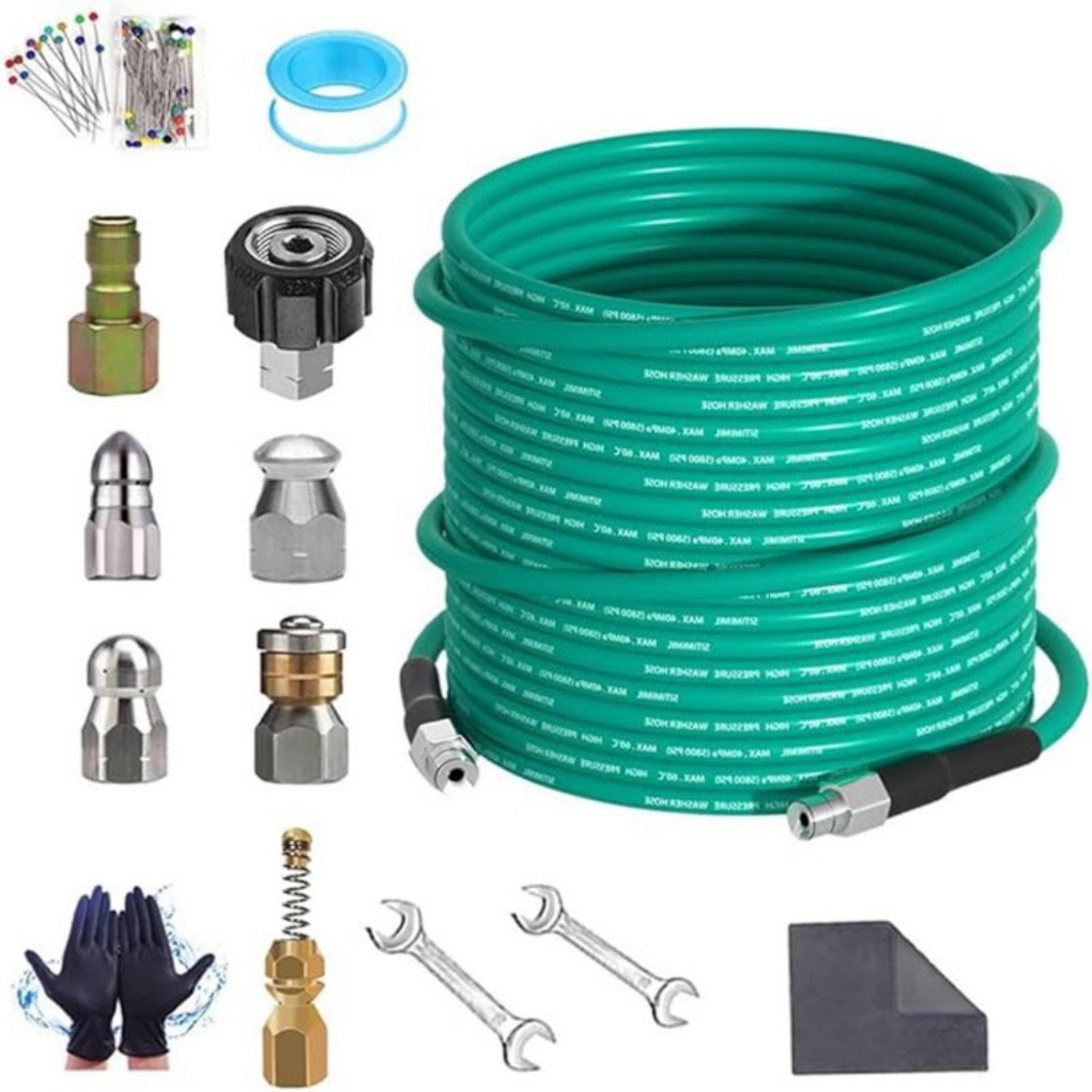 Professional 50FT Drain Cleaning Set Wear Resistant Sewer Jetter Set ...