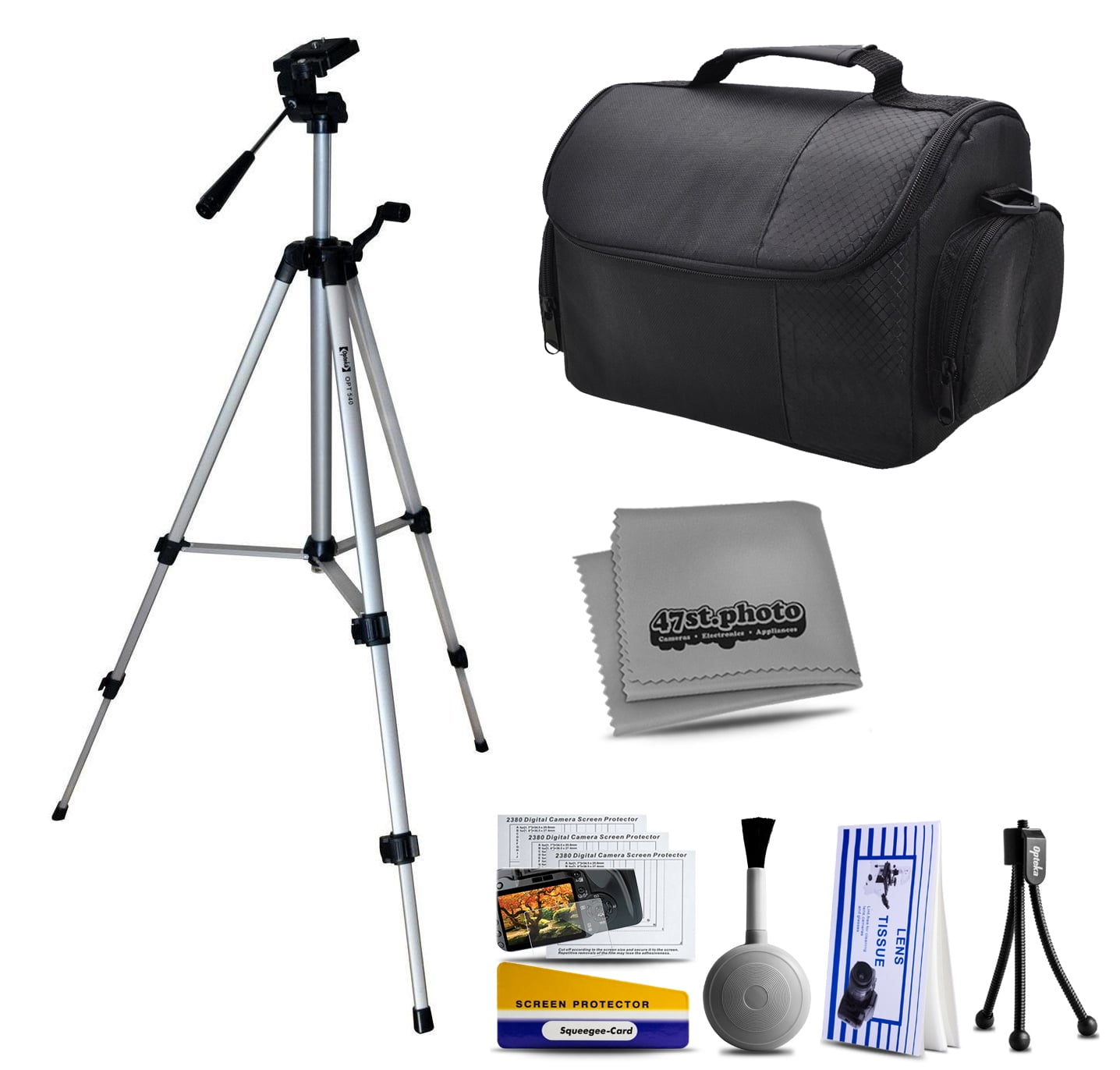 Professional 54" Photo/Video Tripod, Deluxe Digital Camera Padded ...