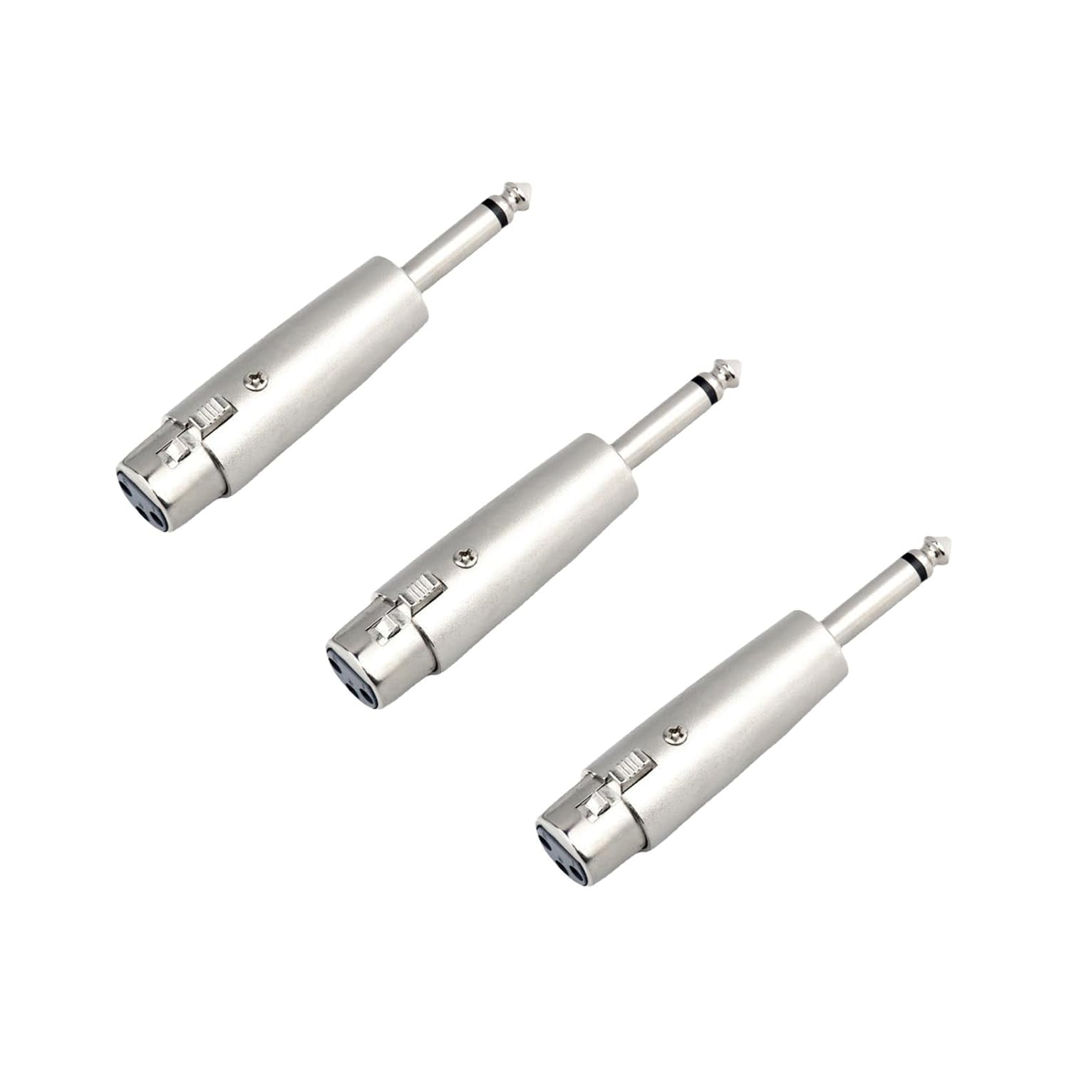 Professional 6.35mm 1/4 Inch Mono Male Plug to 3 Pin Female Jack Stereo Microphone Adapter ...