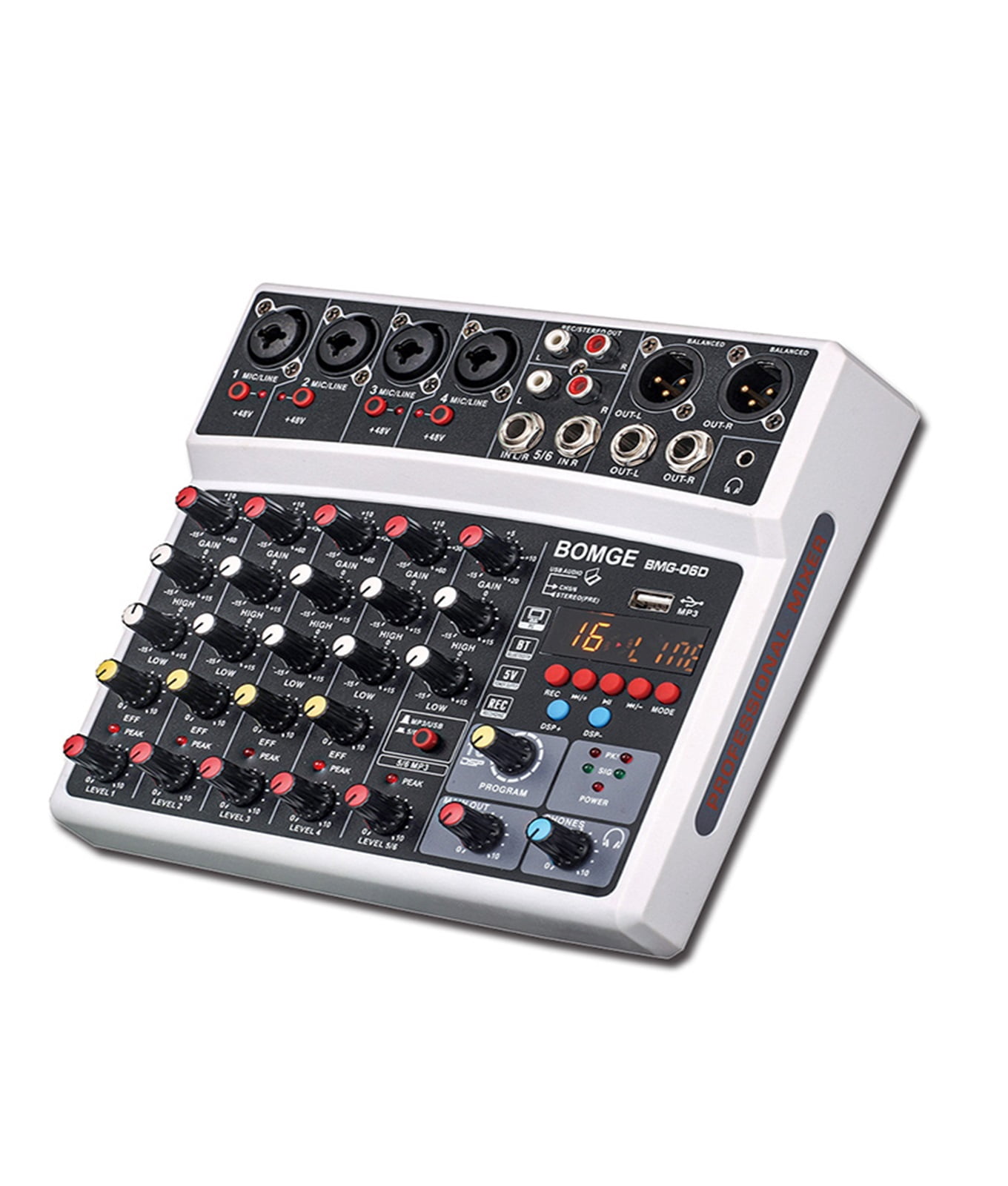 Professional 6 Channel DJ Sound Mixer 16DSP Interface Mixing Console ...