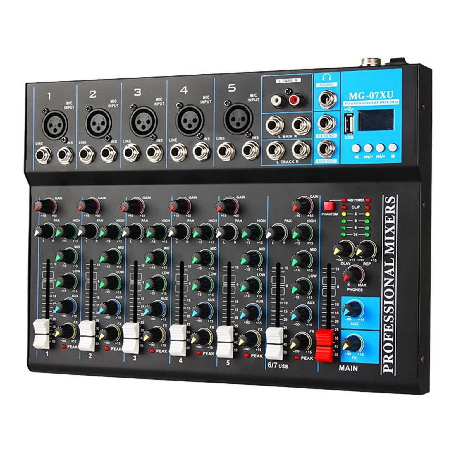 Professional 7-Channel Audio Mixer with USB MP3 Player Mixing Console ...