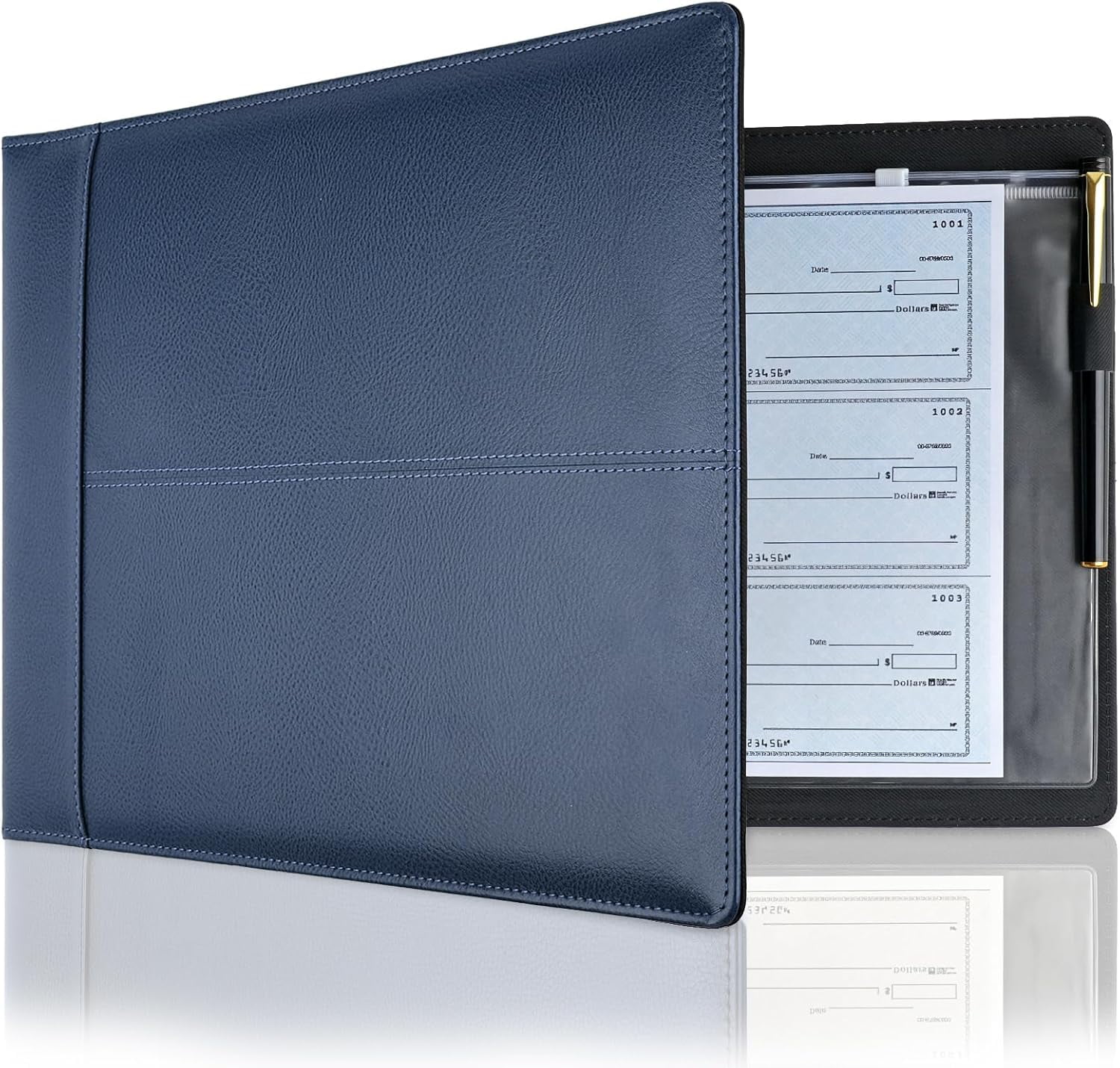 Professional 7 Ring Business Checkbook Binder, Premium PU Leather ...