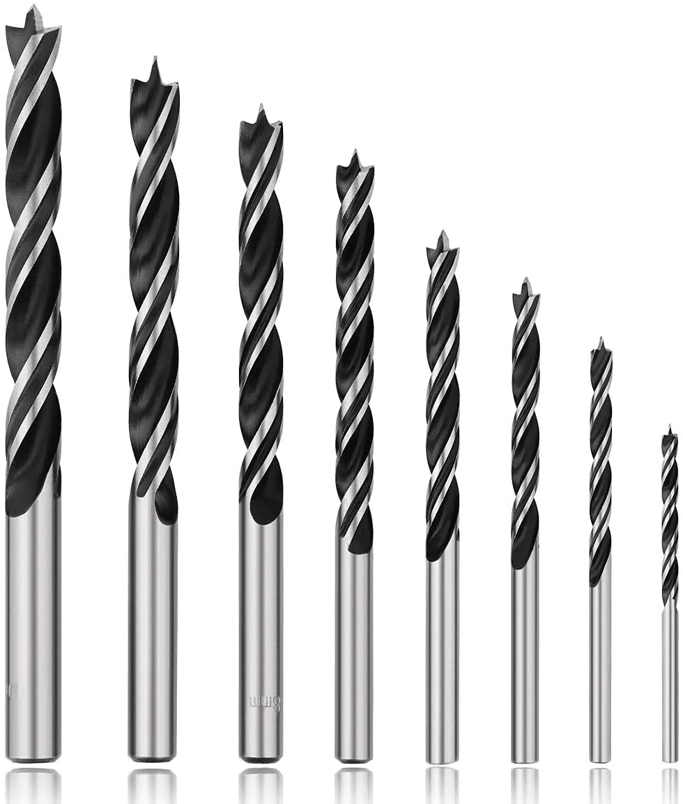 Professional 8-pcs. Helical Drill Bits Set (for Wood, Ø 3/4/5/6/7/8/9 ...
