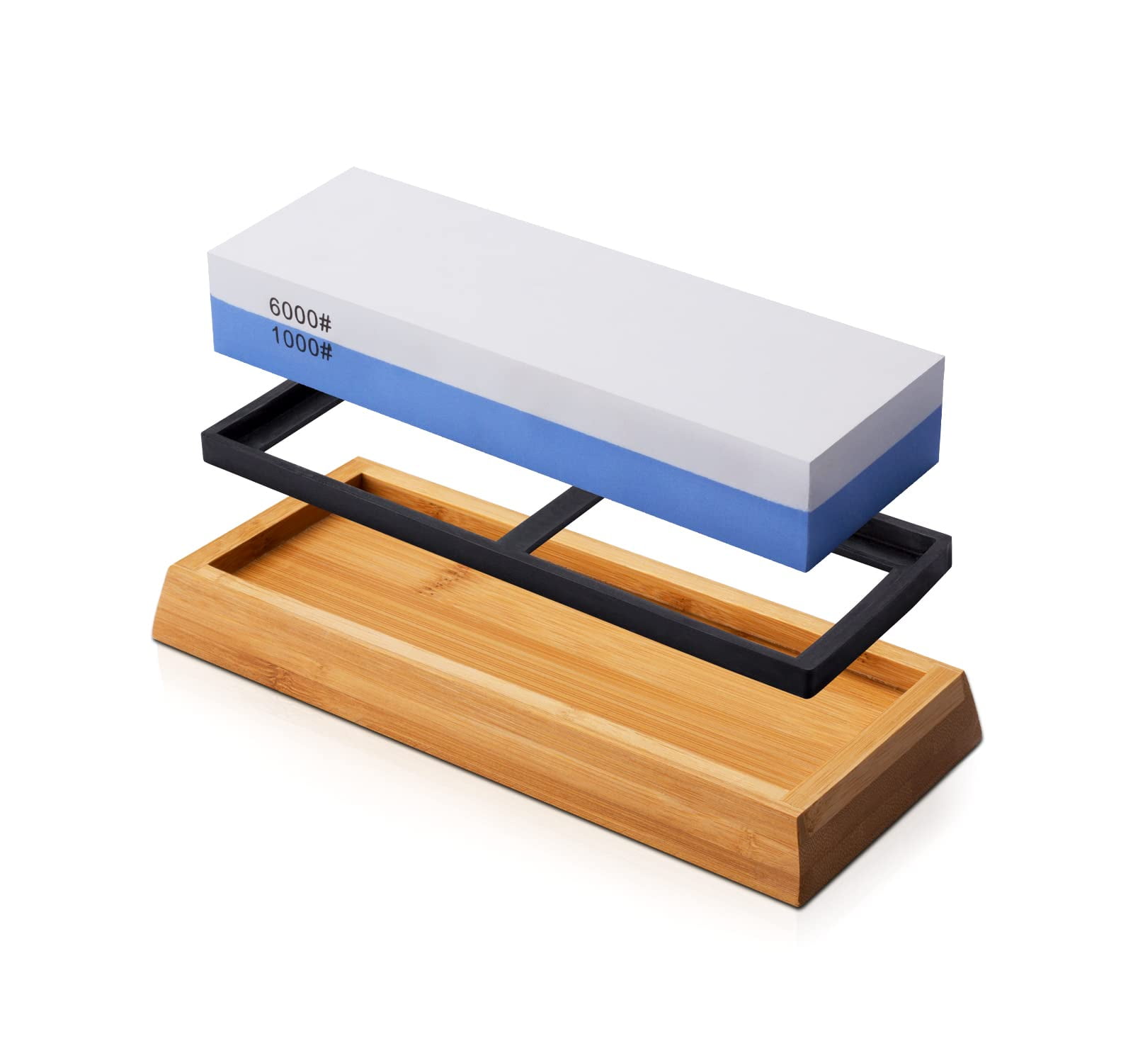 Professional Abrasive Whetstone Knife Sharpener 2 Side Grit 1000/6000 ...