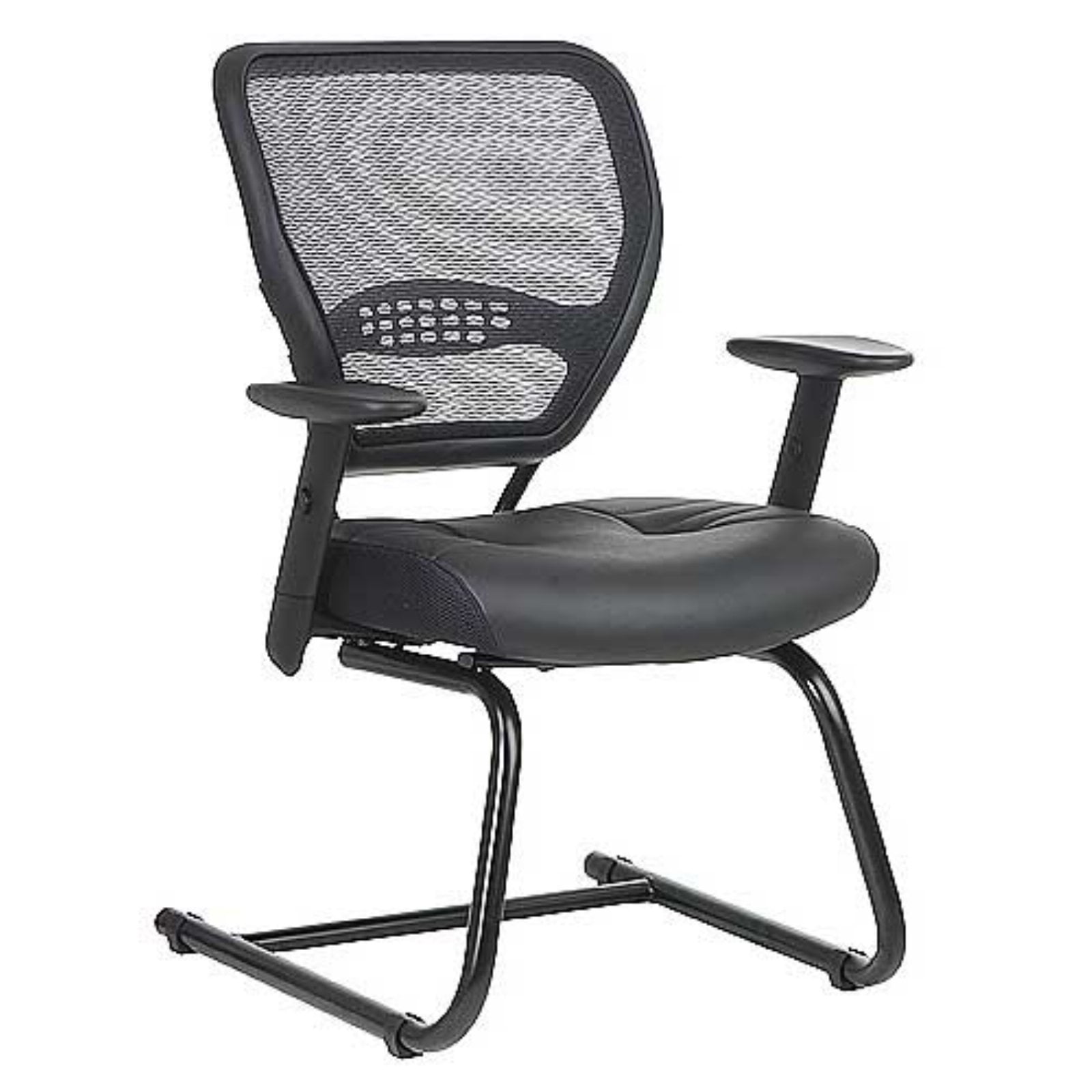 Professional Air Grid Back Visitors Chair with Bonded Leather Seat in ...