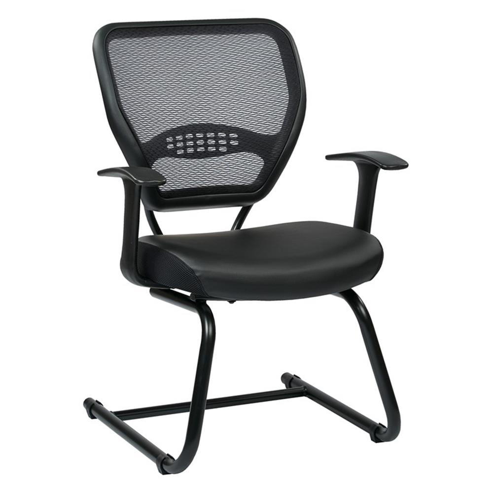 Professional Air Grid Back Visitors Chair with Bonded Leather Seat in ...
