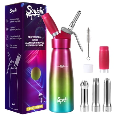 500ml Aluminum Whipped Cream Dispenser, Silver Professional Whipper, 1 ...