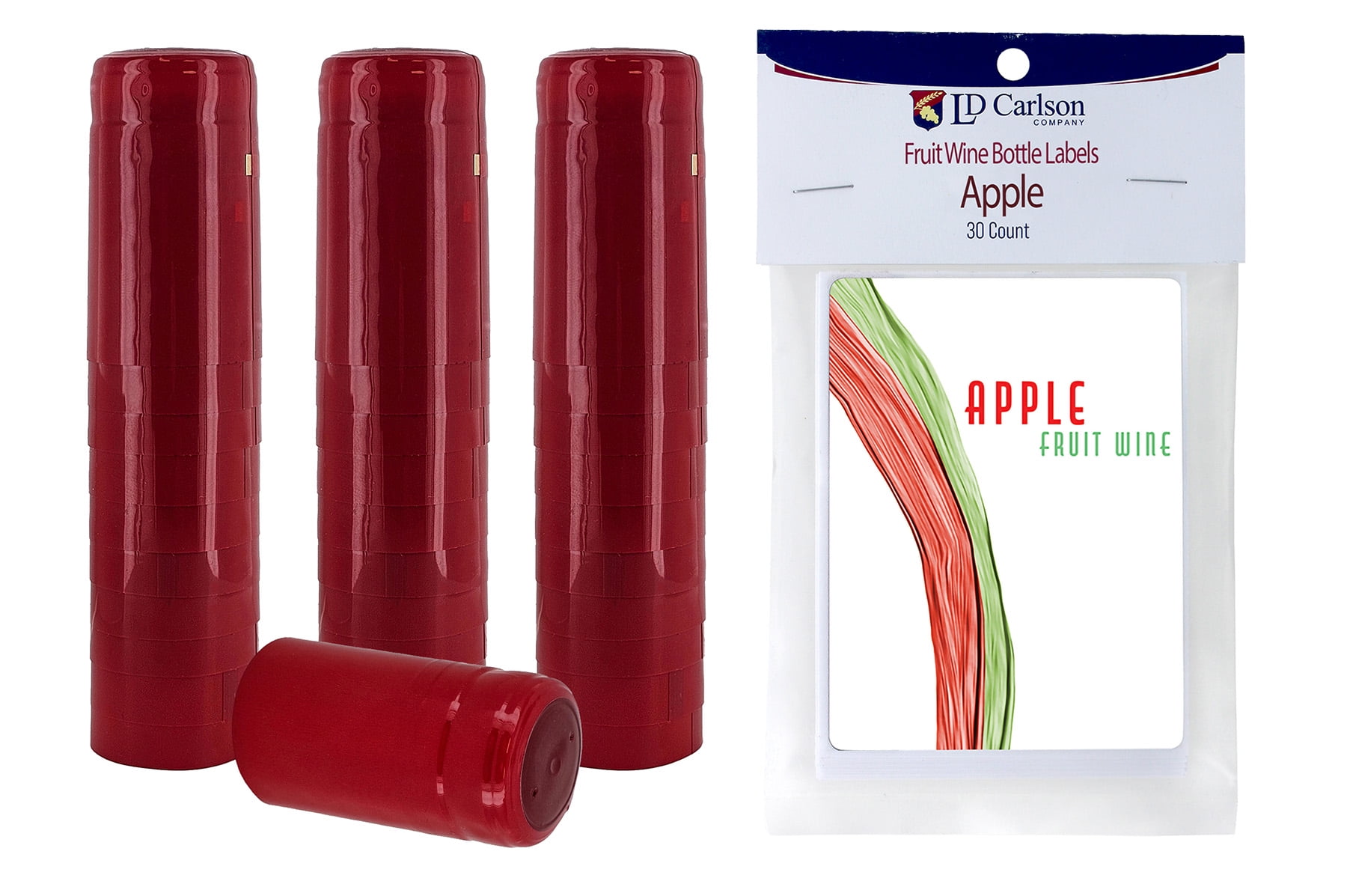 Professional Apple Fruit Wine Labels With Red PVC (30 count) - Walmart.com