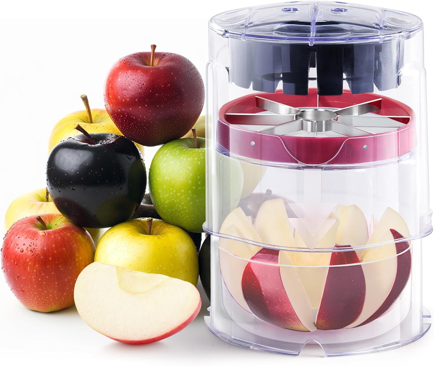 Professional Apple Slicer, 8 Slices Ultra Safety & Heavy-Duty Stainless ...