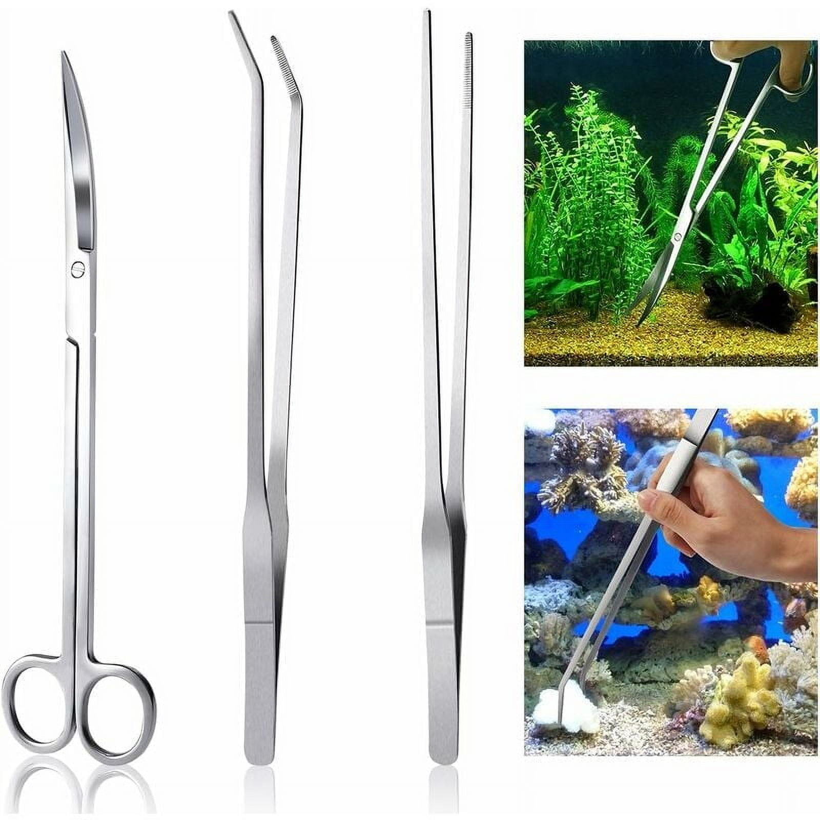 Professional Aquarist Choice Aquatic Plant Tongs, Mirror Scissors ...