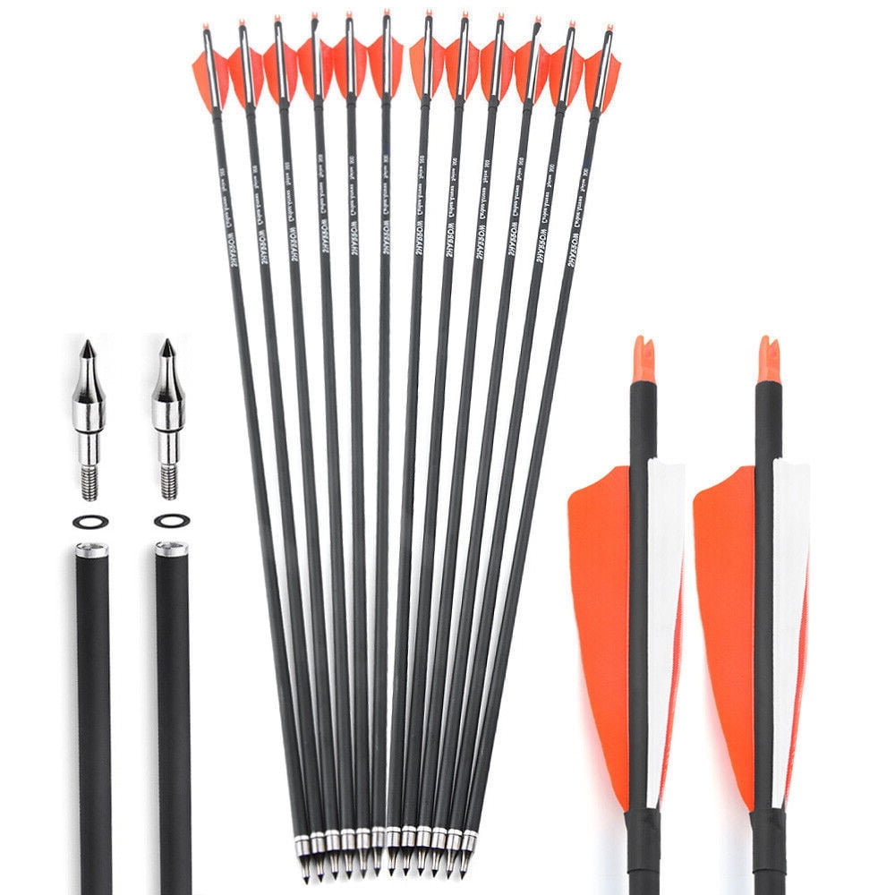 Professional Archery Carbon Arrow Spine 500 for Recurve Compound Bow ...