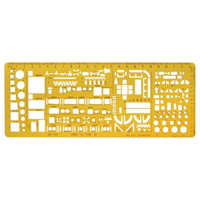 Professional Architectural Template Ruler Drawing Stencil Measuring ...