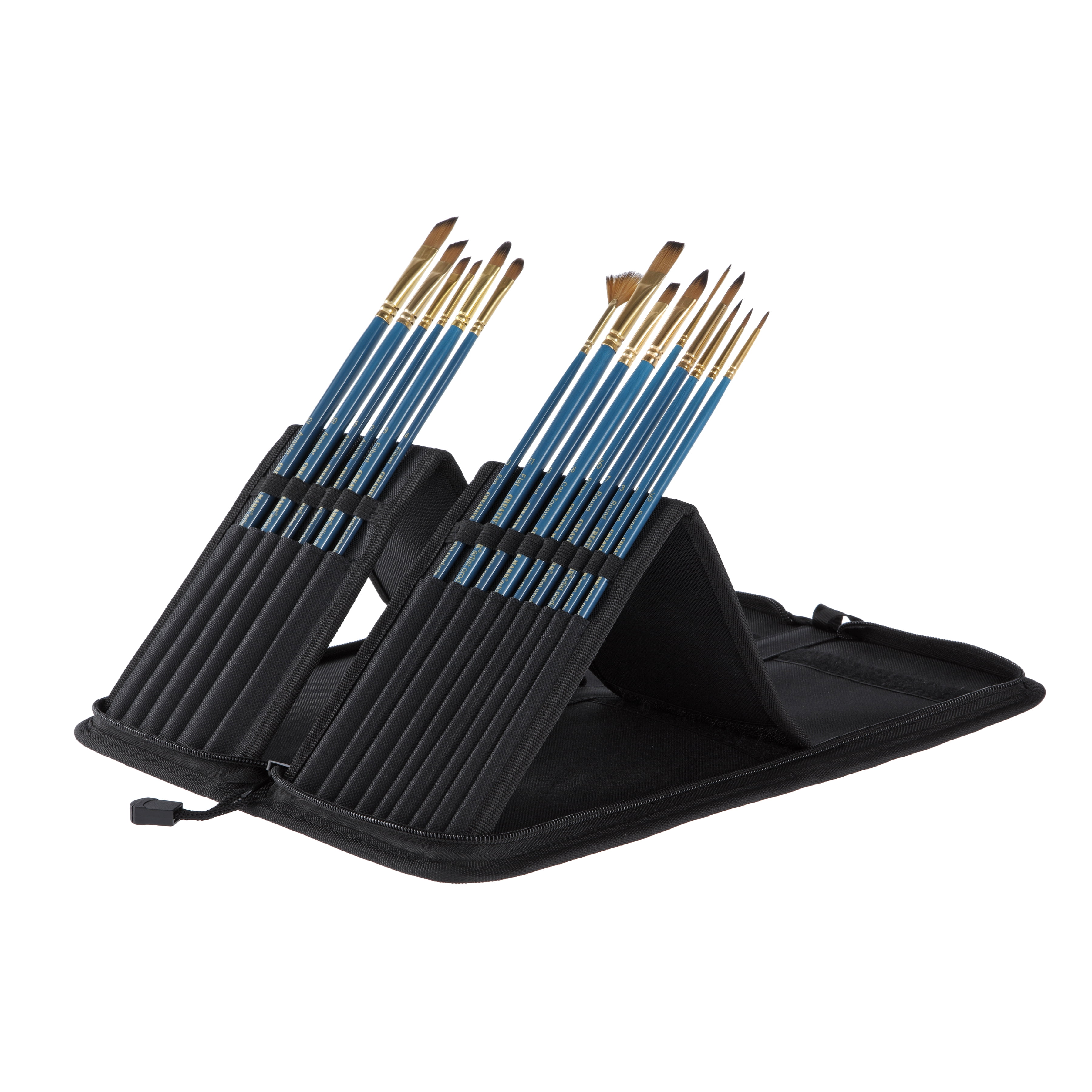 Professional Artist Paintbrush Set & Pop up Carrying Case Travel Brush ...