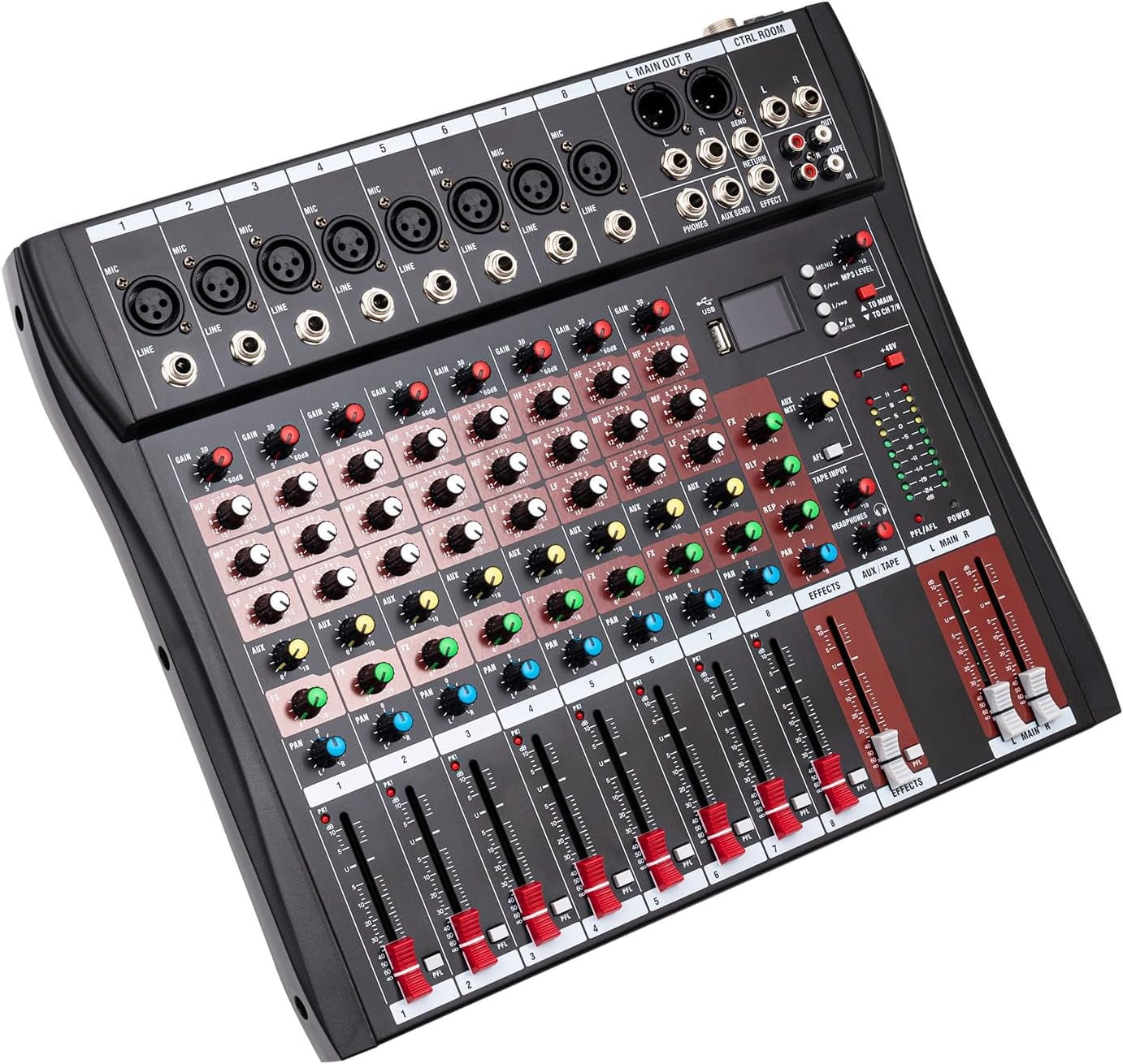 Professional Audio Mixer Board 8 Channel DJ Mixer Studio Equipment ...