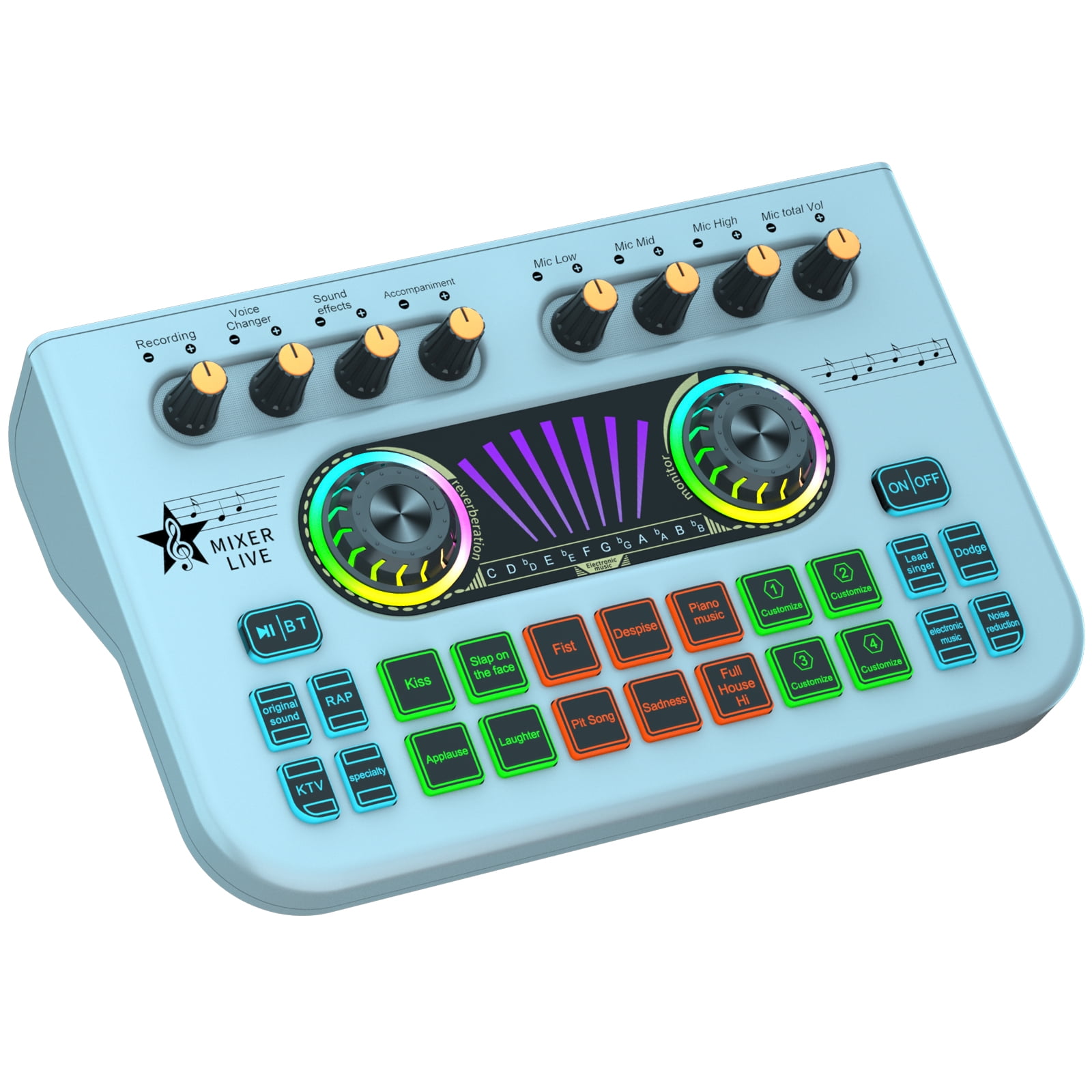 Professional Audio Mixer, Live Sound Card and Audio Interface with DJ ...