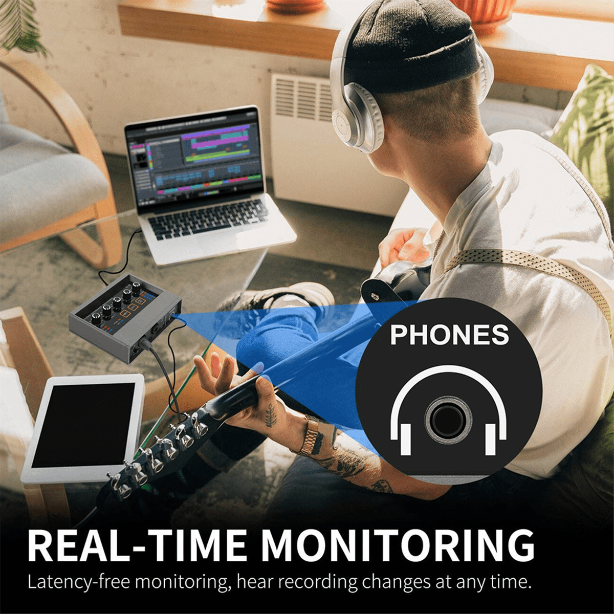 Professional Audio Mixer USB Audio Interface Sound Card DJ Equipment Recording Studio Electric ...