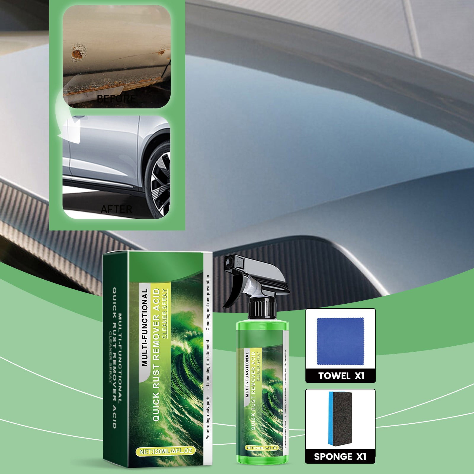 Professional Automotive Rust Remover Spray 120ml - Fast Acting Metal ...