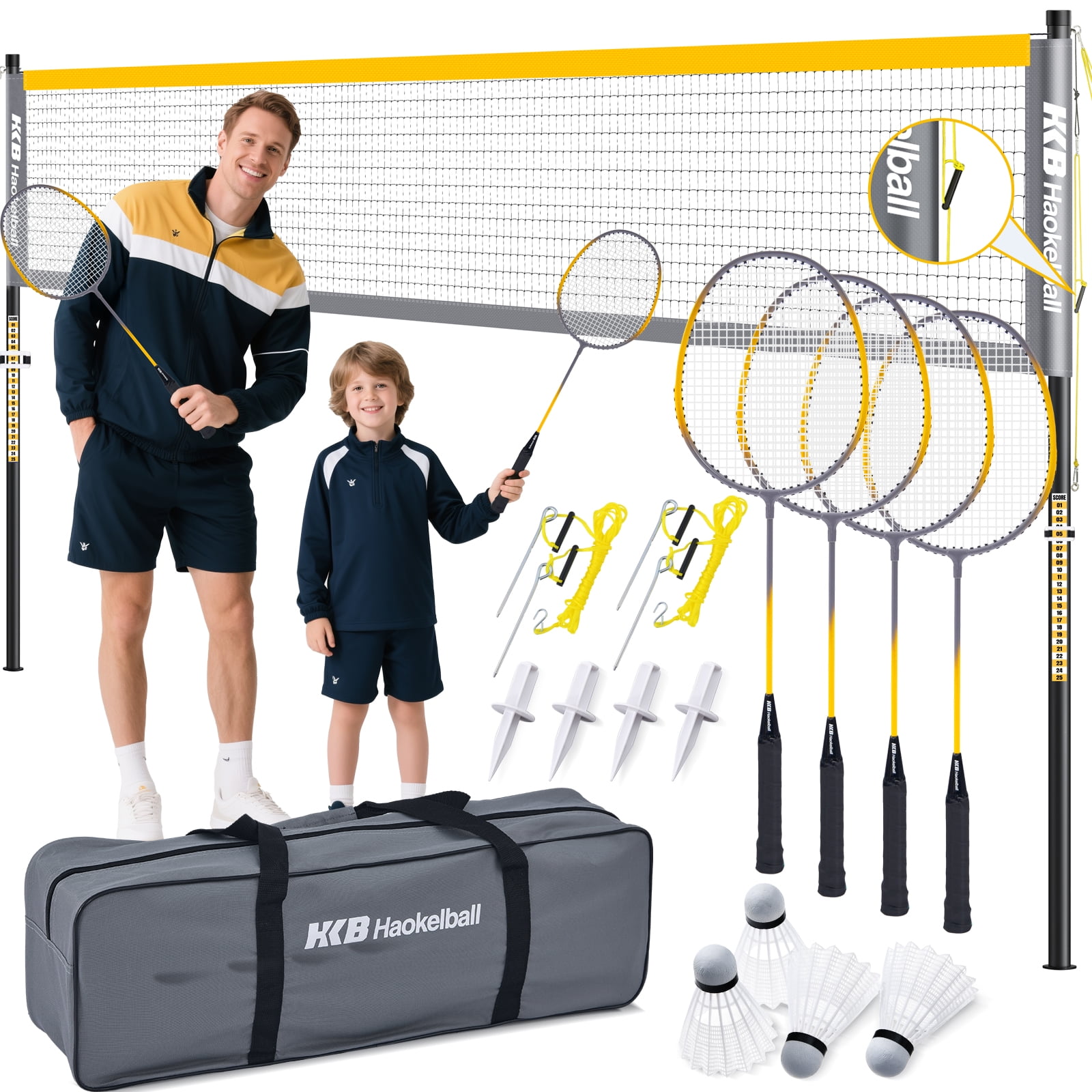 Haokelball Professional Badminton Set Badminton Set for Backyard ...