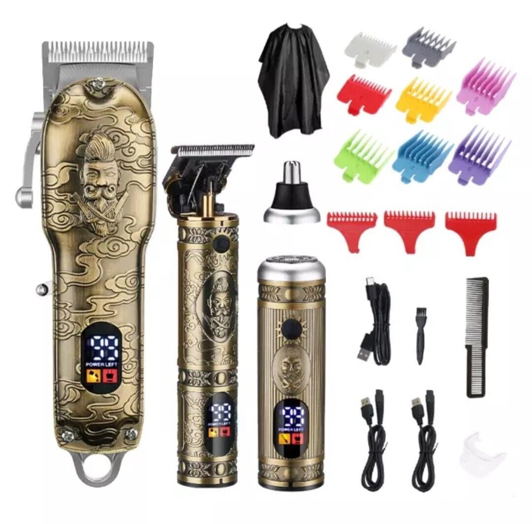 Professional Barber Hair Beard Trimmer T-Blade Grooming Kit for Men ...