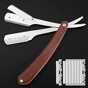 Professional Barber Straight Razor with 100 Single Edge Blades Premium ...