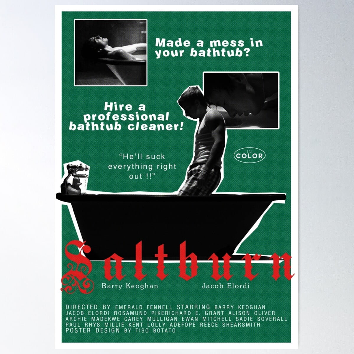 Professional Bathroom Cleaner - Saltburn Poster Wall Art, Modern Wall ...