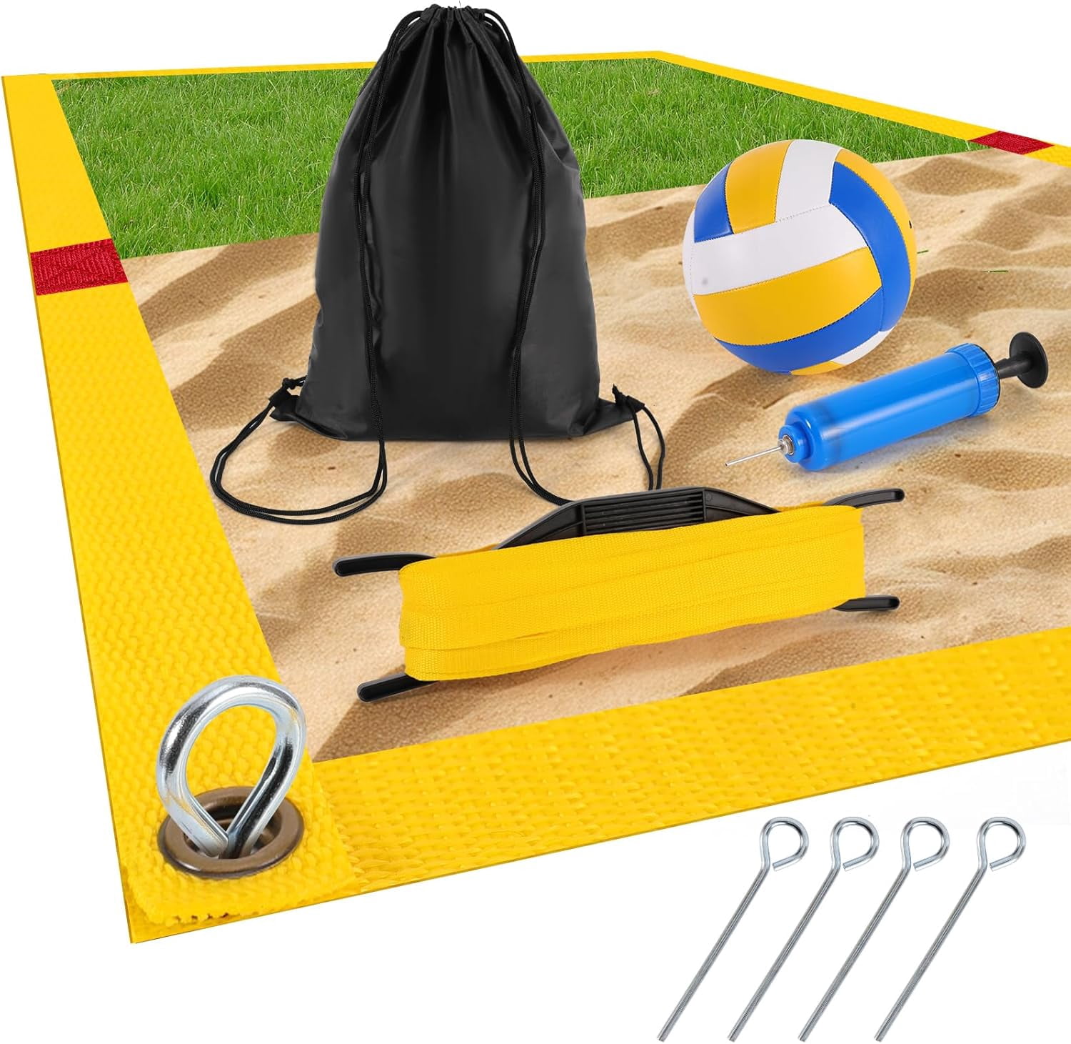 Professional Beach Volleyball Lines, Wiseek 2 inch Boundary Lines Set ...