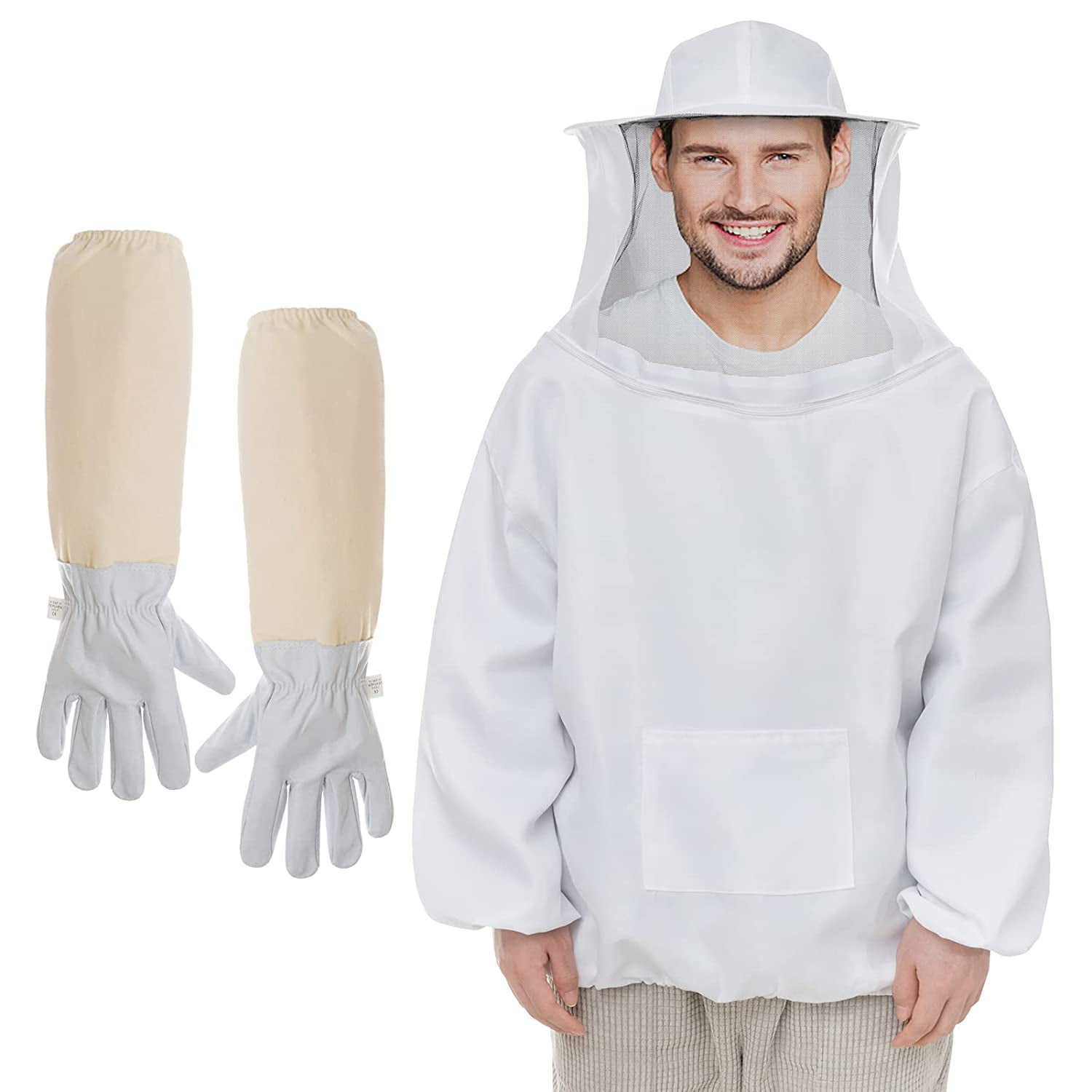 Professional Beekeeper Jacket with Goatskin Gloves- Premium Beekeeping ...