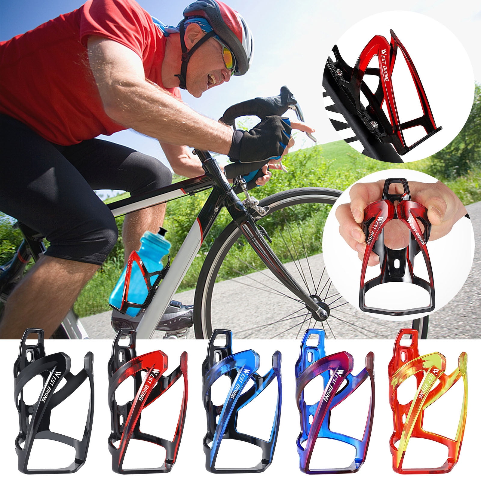 Professional Bike Water Bottle Cage,Durable Ultralight Plastic Water ...