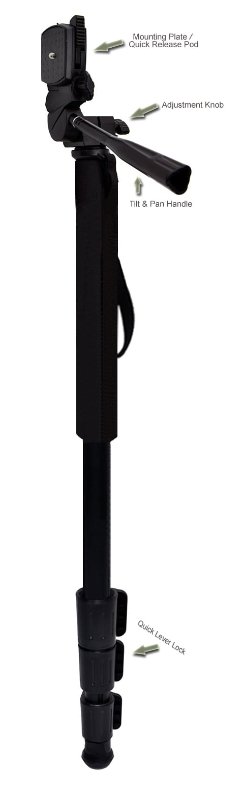 Professional Black 72" Monopod / Unipod (Quick Release) For Canon Zoom ...