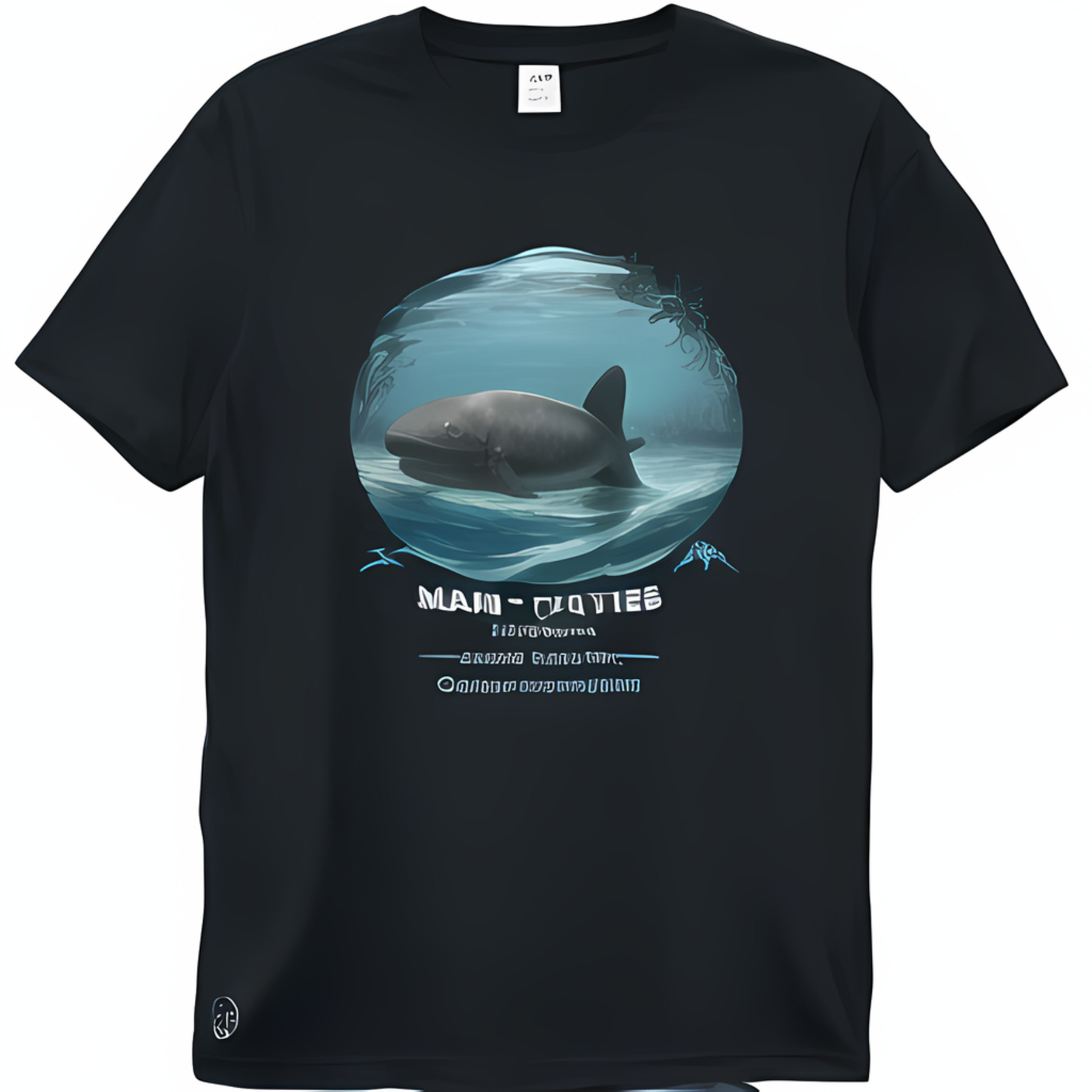 Professional Black T-Shirt Design: Manta Ray with Custom Text Vector ...