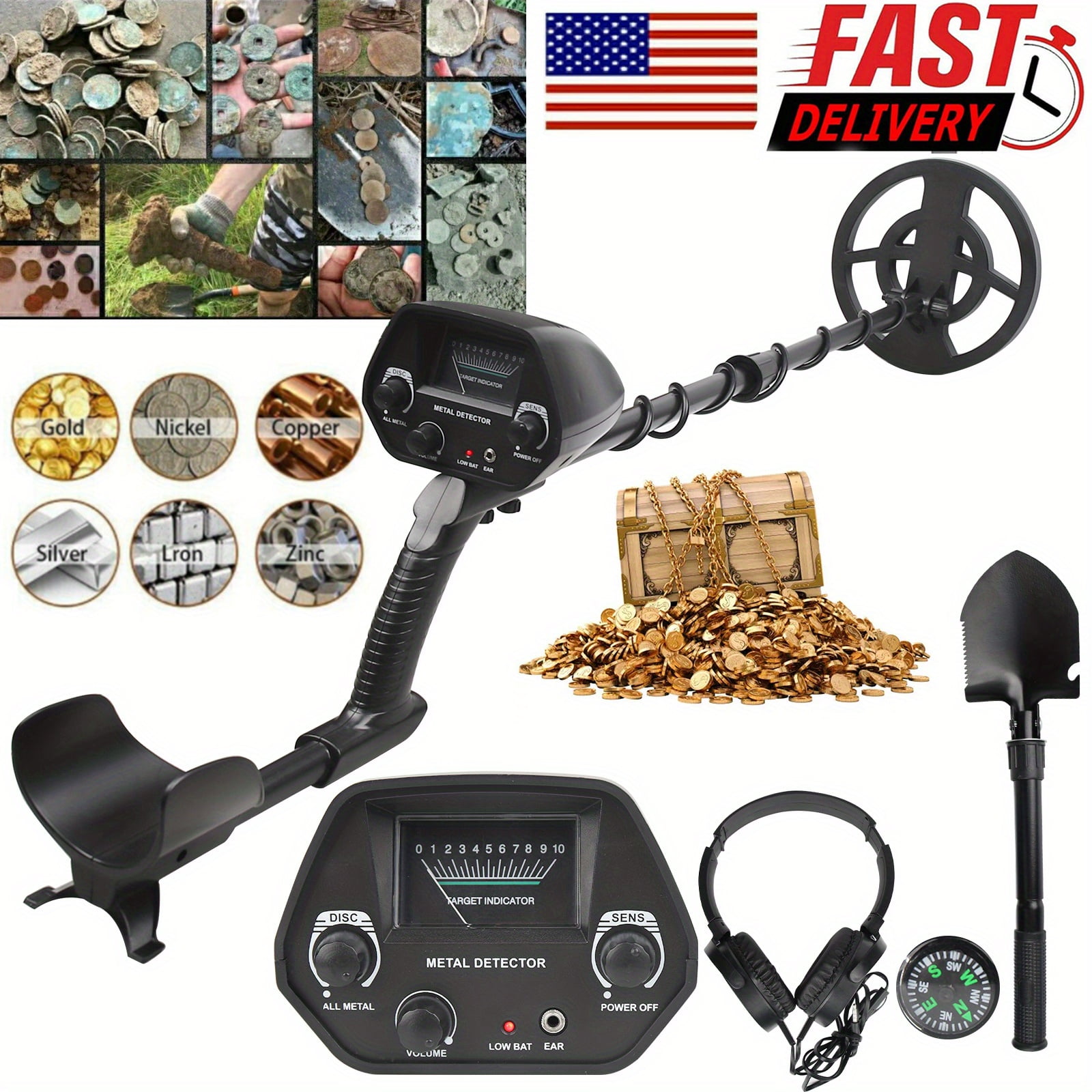 Professional Black/Yellow Metal Detector for Adults - Higher Accuracy ...