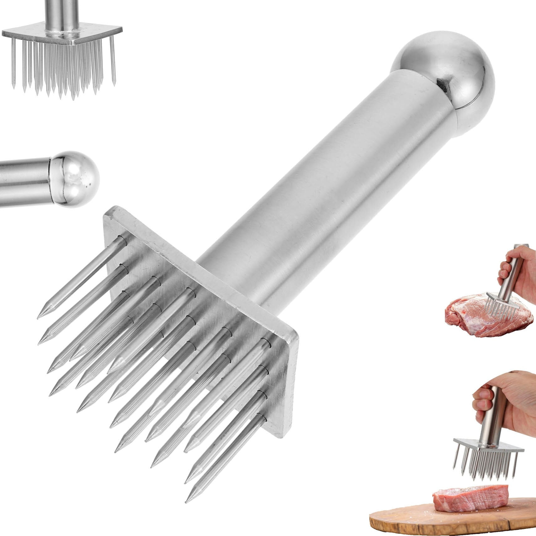 Professional Blade Mallet Meat Tenderizer Heavy-Duty Stainless Steel ...