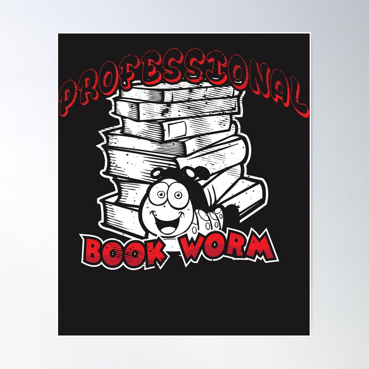 Professional Book Worm Poster Wall Art, Modern Wall Decor For Living ...