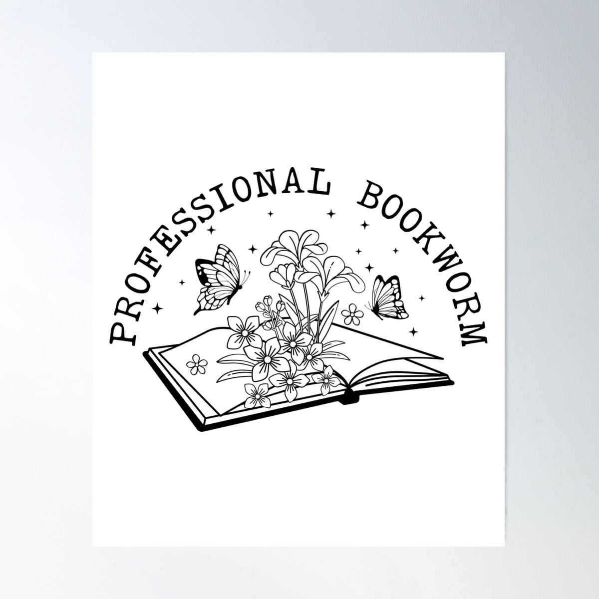 Professional Bookworm-Reading Addiction Poster Wall Art, Modern Wall ...