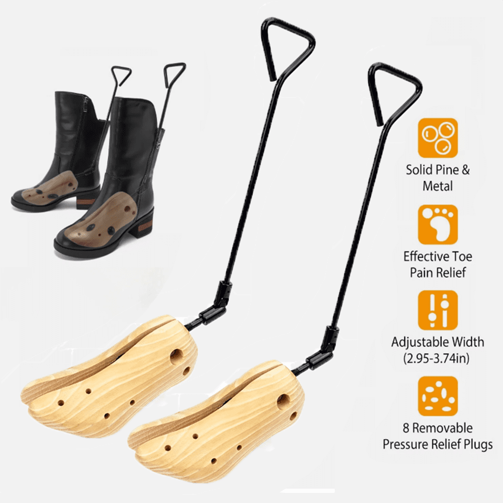 Professional Boot Stretcher & Shoe Widener - Wooden Cowboy Boot Tree ...